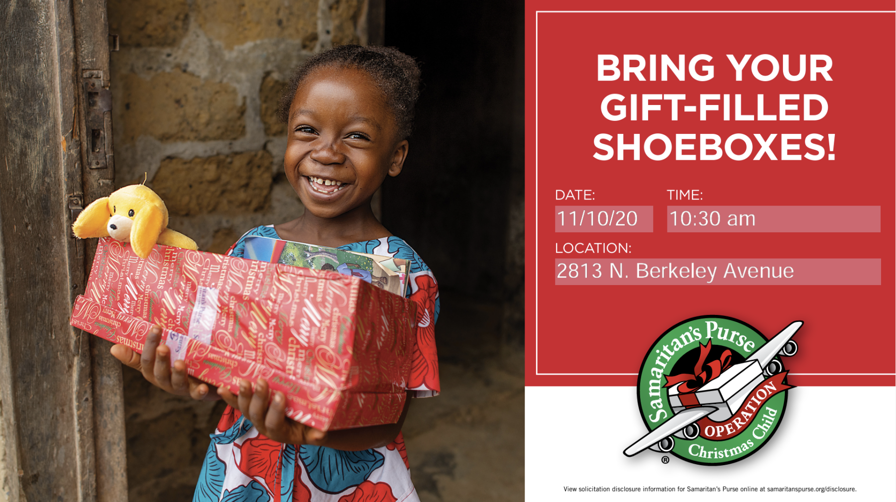 Operation Christmas Child Shoebox collection date - Berkeley Avenue ...