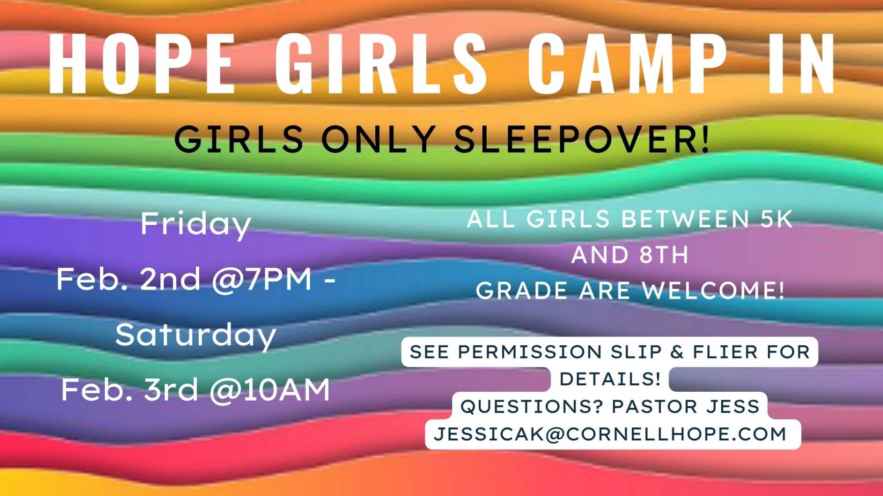 Hope Girls Sleepover - New Hope Assembly of God