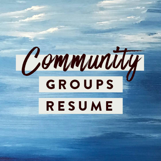 Community Groups Resume - Gospel Peace Church