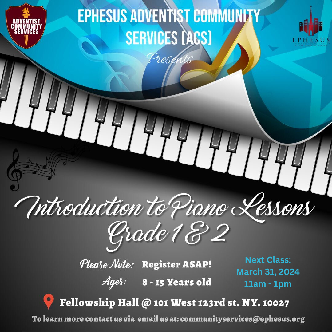 Beginner Piano Lessons - The Ephesus Seventh-day Adventist Church