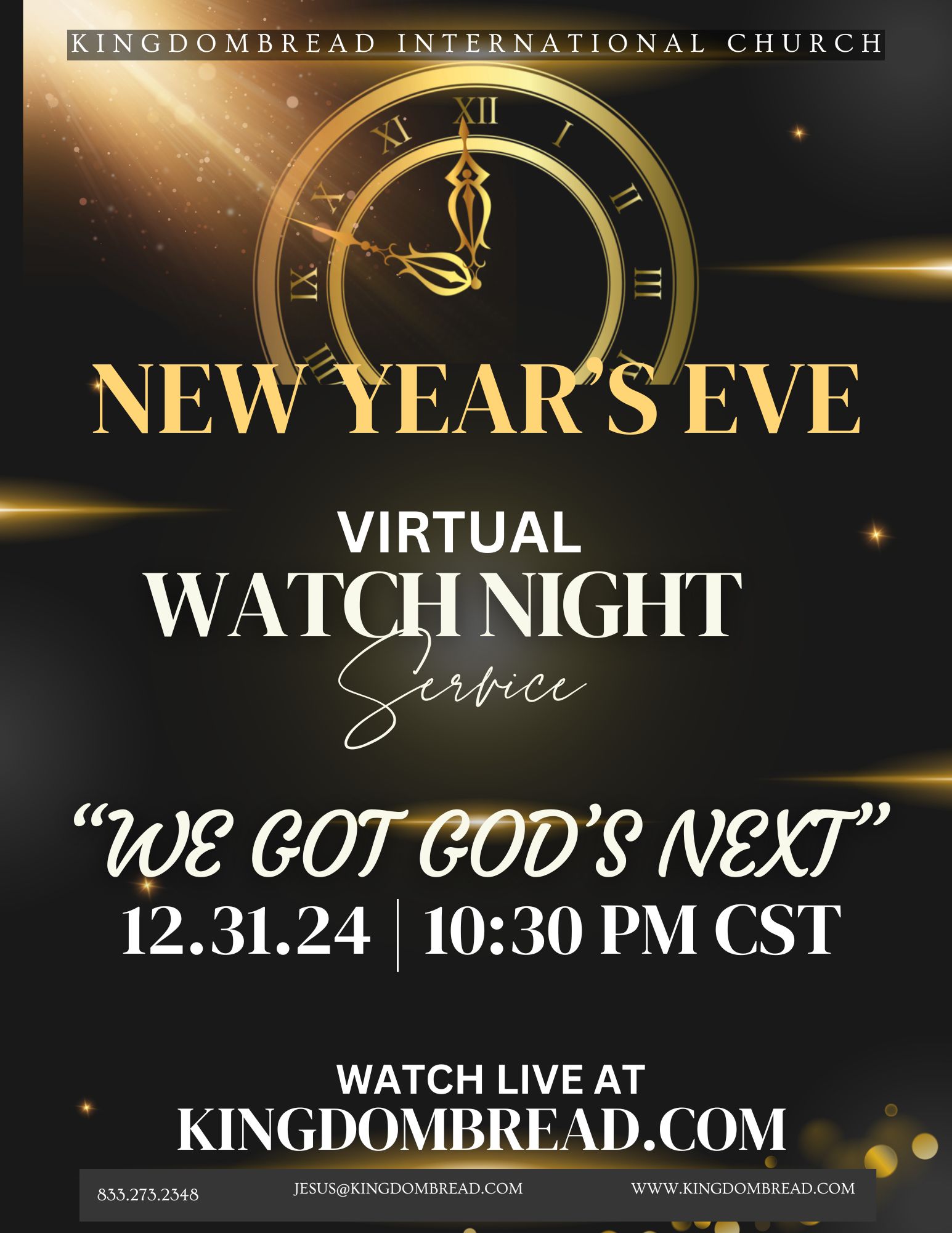 2024 New Year's Eve Virtual Watch Night Service - Kingdombread ...