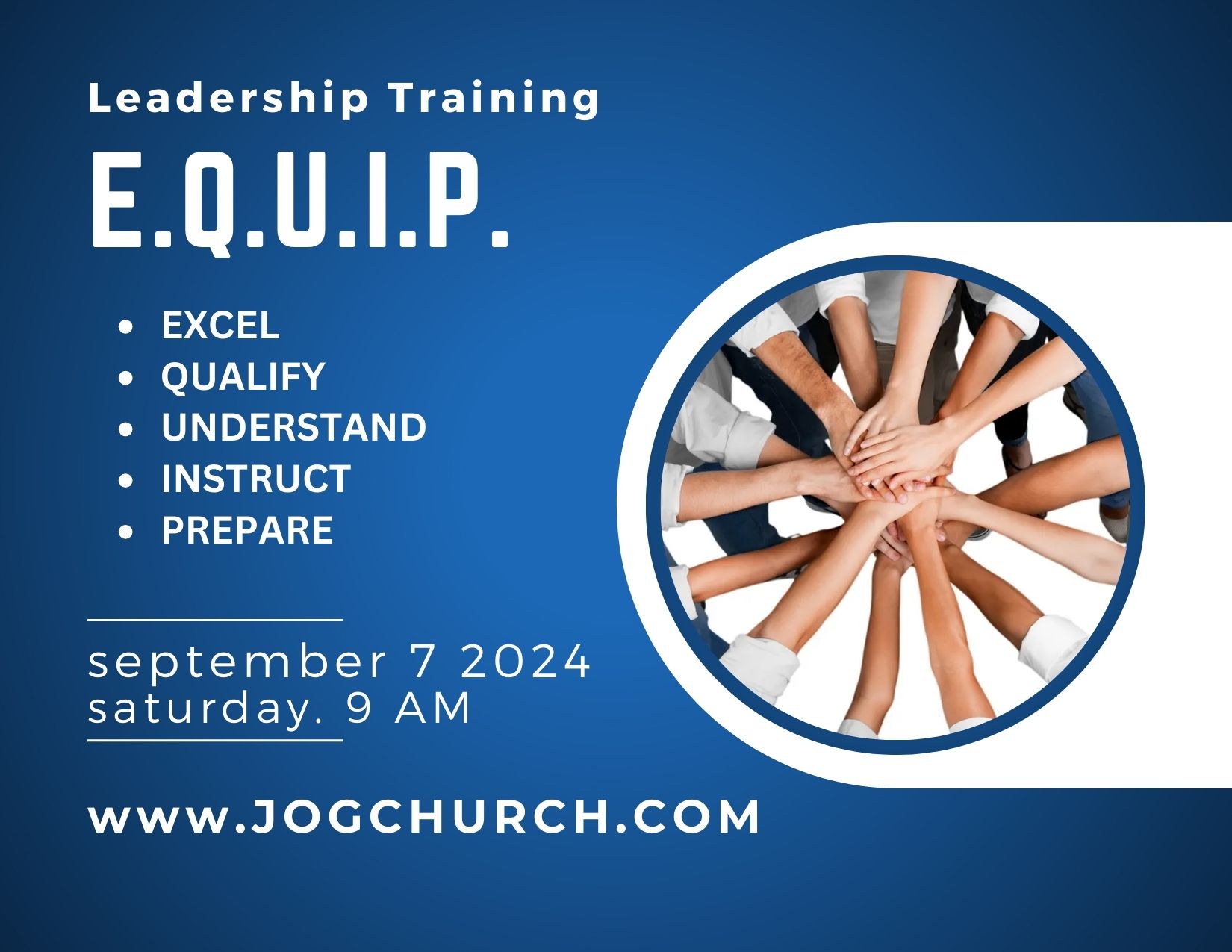 E.Q.U.I.P. LEADERSHIP TRAINING - Journey of Grace Church