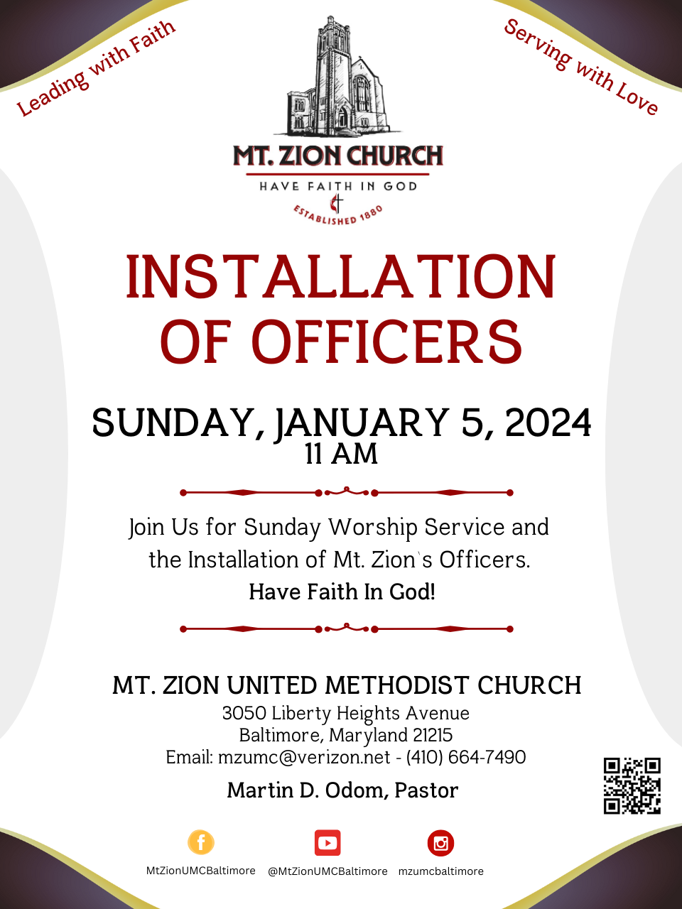 Leadership Sunday: Worship Service and Officer Installation - Mt. Zion ...