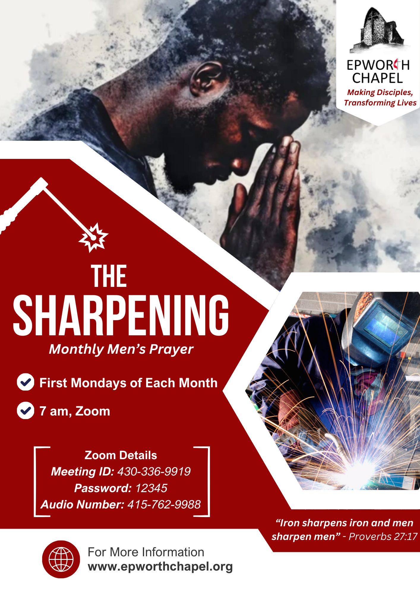 THE SHARPENING: Monthly Men's Zoom Prayer - Mt. Zion Church of Baltimore