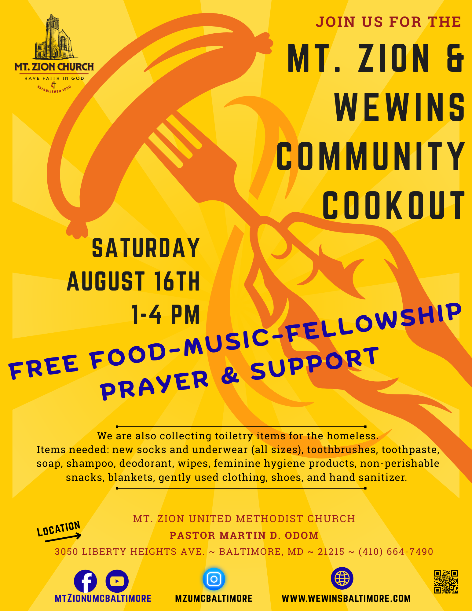 Community Cookout - Mt. Zion Church of Baltimore
