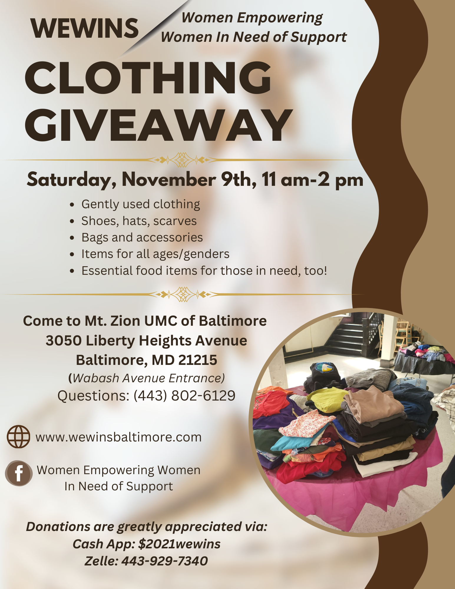 WEWINS - Clothing Giveaway - Mt. Zion Church of Baltimore