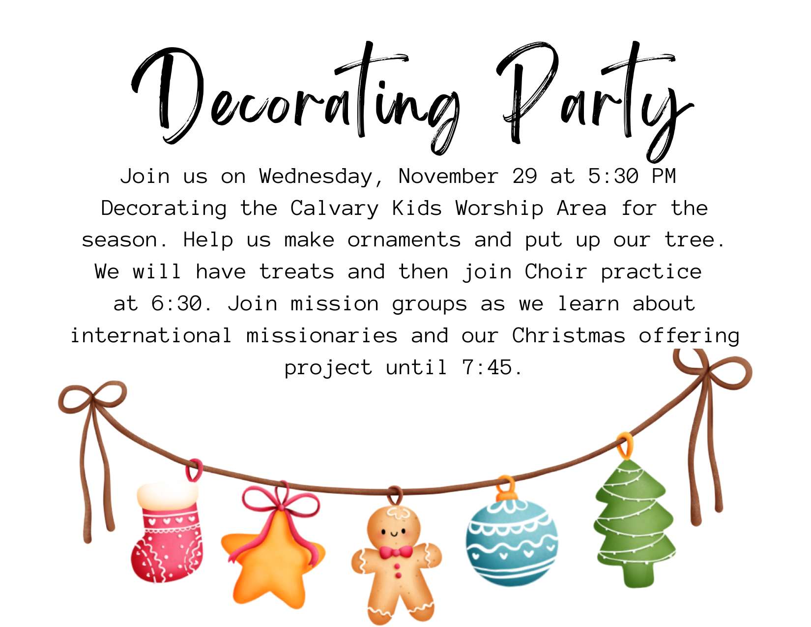 Holiday Events for Calvary Kids - Calvary Baptist Church