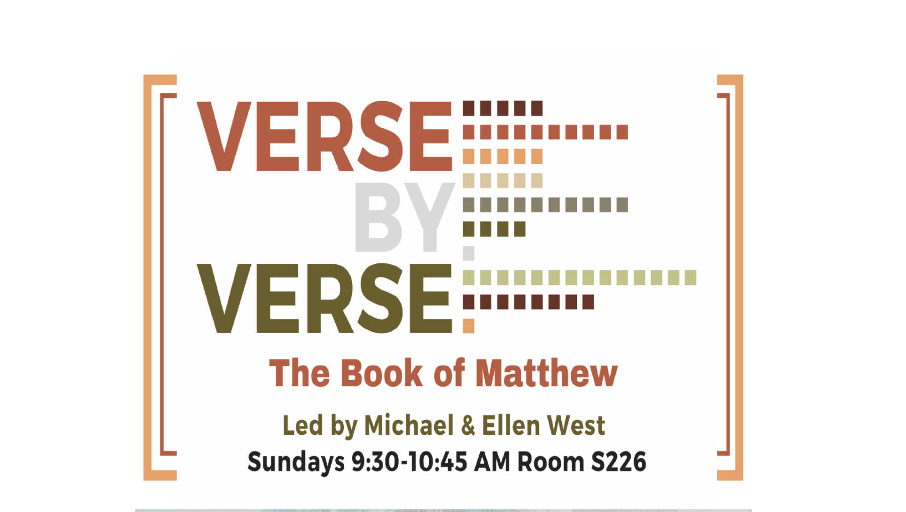 Sunday morning Verse-by-Verse Study on the Book of Matthew ...