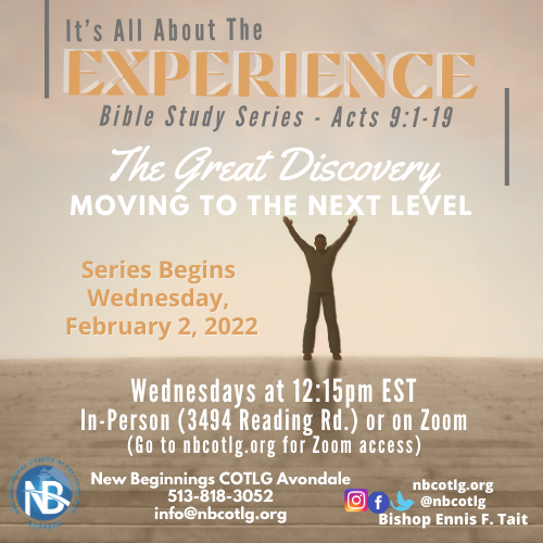 It's All About the Experience Virtual & In-Person Bible Study - New ...