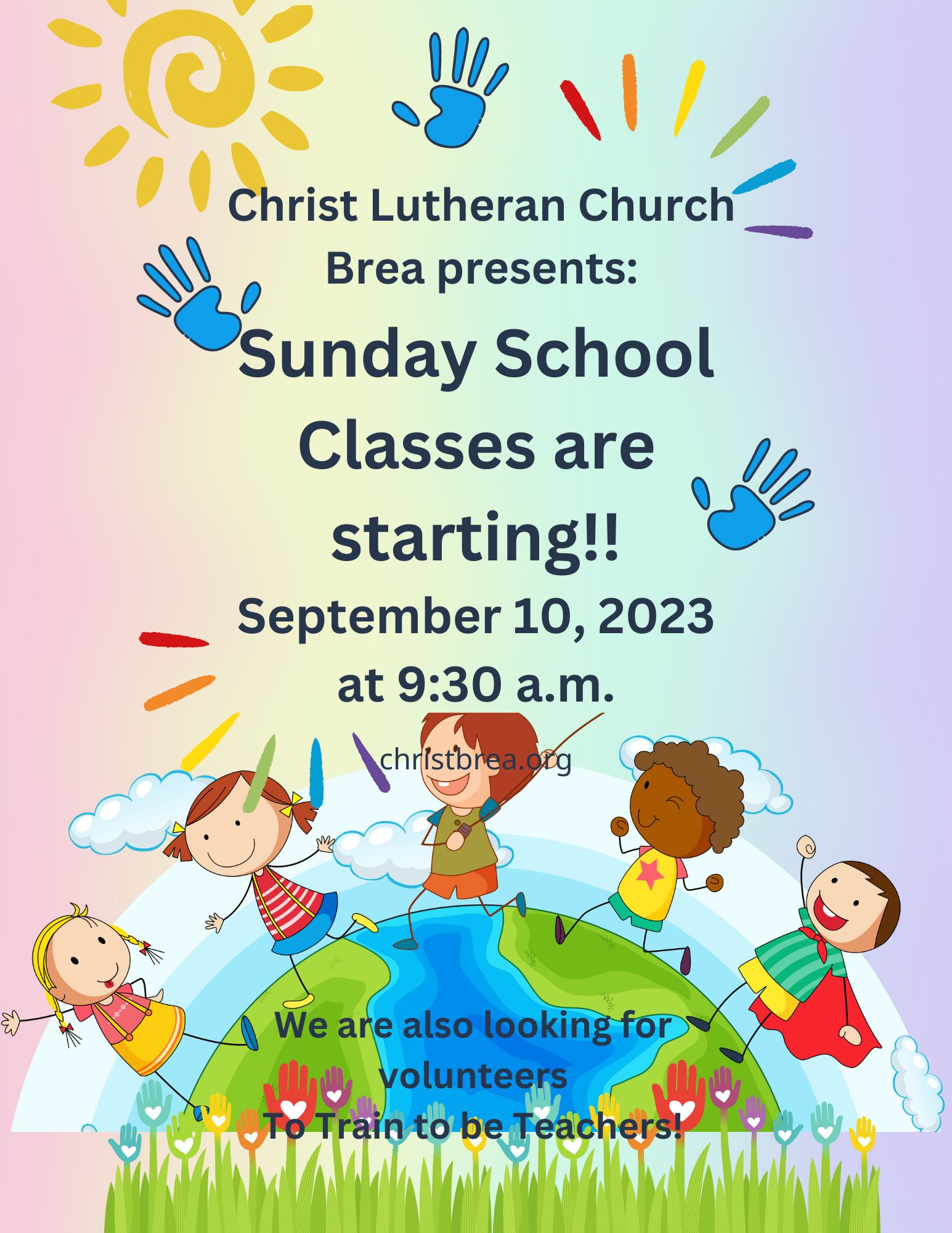 Sunday School Classes Return on September 10th! - Christ Lutheran ...